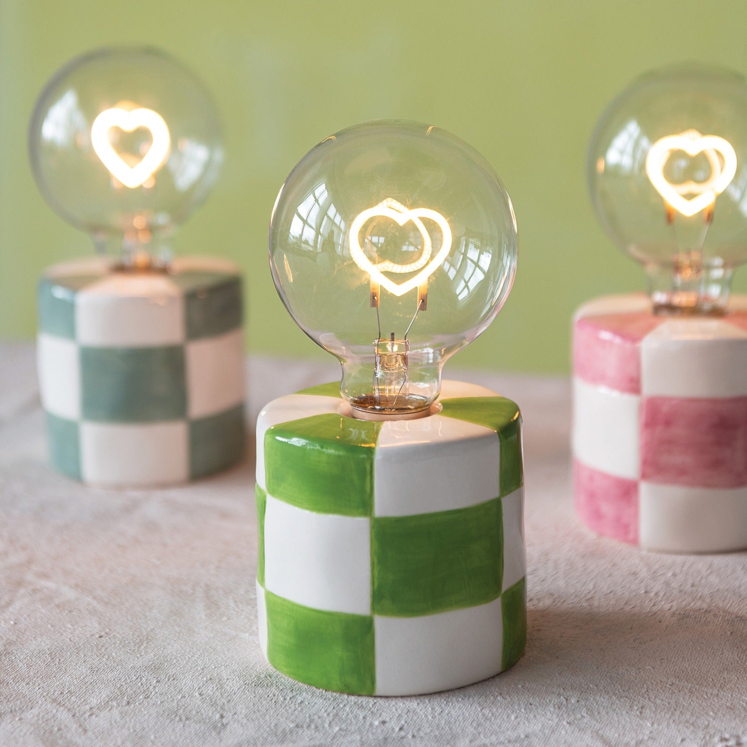 Hazel Mazel Checkered Ceramic LED Light – Rachelle Danielle Rose Gifts ...